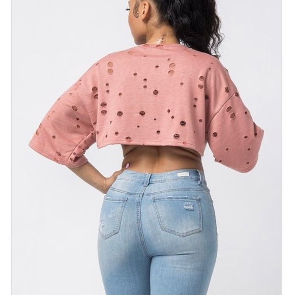 Tops | New Distressed Crop Top | Poshmark